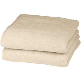 Ross Handt&uuml;cher &raquo;Sensual 9000&laquo; mit Aloe-Vera-&Ouml;l veredelt beige Frottier, Obermaterial: 100% Baumwolle B/L: 50cmx100cm, 2 Stk., Frottier