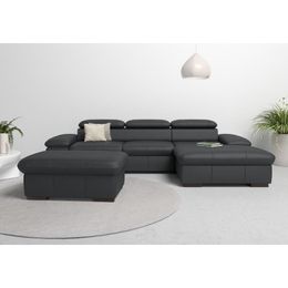 OTTO home Ecksofa &raquo;Alberto L-Form&laquo; mit Kopfteilverstellung, wahlweise mit Schlaffunktion schwarz Luxus-Microfaser Lederoptik (100% Polyester);Luxus-