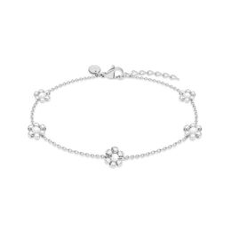 s.Oliver Fu&szlig;kette &raquo;Flower, Blumen-Design&laquo; mit Kunststoffperle Edelstahl Perlen Fu&szlig;kette