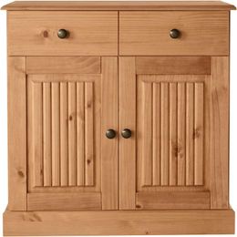 OTTO home Sideboard &raquo;Liotta&laquo; Kommode mit verstellbaren Einlegeboden, massives Kiefernholz beige FSC -zertifiziertes Massivholz B/H/T: 80cm x 80cm x 