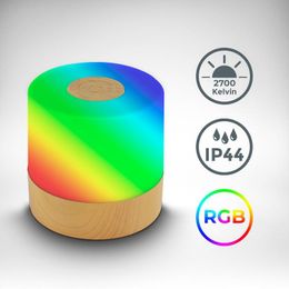 B.K.LICHT Au&szlig;en-Tischleuchte &raquo;BKL1591 Kabellose RGB Tischlampe, 4-Stufen Dimmer, mit USB&laquo; LED-Modul 1 Stk. Extra-Warmwei&szlig; 2.700 K, 200 Lm, 2,5W, IP44, nicht 