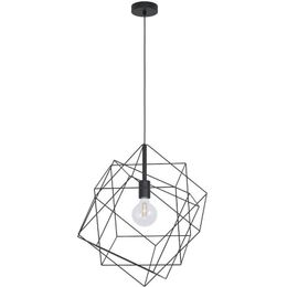 Eglo H&auml;ngeleuchte &raquo;STRAITON Pendellampe, Stahl, E27, Vintage, H&auml;ngelampe, Flurlampe&laquo; E27 1 Stk. H&auml;ngeleuchte, Esstischlampe, schwarz, E27, H110, &Oslash;51,5