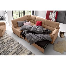 Sit & More sit&more Ecksofa &raquo;Pisa L-Form&laquo; mit Federkern, wahlweise mit Schlaffunktion braun NaturLEDER (echtes Rindsleder), Korpus in Kunstleder SOFTLUX ;Luxus-