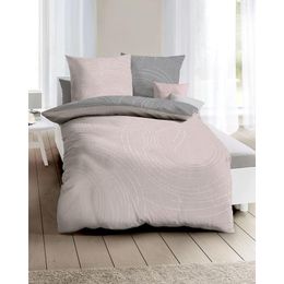 Kaeppel Wendebettw&auml;sche &raquo;JARO 100% Baumwolle&laquo; 3 Stk. mit Markenrei&szlig;verschluss, zeitloses Design, pflegeleicht rosa Mako-Satin, Obermaterial: 100% Baumwolle B/