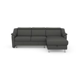 Sit & More sit&more Ecksofa &raquo;Freetown L-Form&laquo; inklusive Kopfteilverstellung und komfortablem Federkern grau B/H/T: 257cm x 84cm x 166cm, Luxus-Microfaser ALTARA 