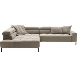 Home Affaire Ecksofa &raquo;Claya, 311 cm breit, L-Form, inkl. Kopfteilverstellung&laquo; mit elektrischem Sitzvorzug im Hauptelement beige 95% Polyester, 5% 