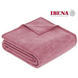 Ibena Wohndecke &raquo;Luxus&laquo; verschiedene Gr&ouml;&szlig;en, uni, Kuscheldecke, Premium, made in Europe! rosa Baumwolle, Kunstfaser B/L: 180cm x 220cm