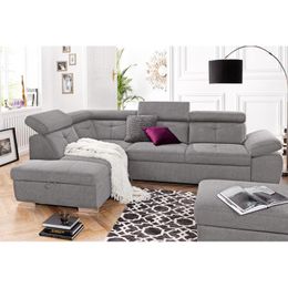 exxpo - sofa fashion Ecksofa &raquo;Spring, super bequem und komfortabel mit Armteil- und Kopfteilfunktion&laquo; wahlweise mit Bettfunktion und Bettkasten, L-