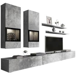 OTTO home Wohnwand &raquo;Baros&laquo; Set, 6 Stk. tlg. grau B/H/T: 270cmcm