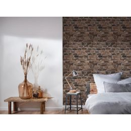 A.S. Cr&eacute;ation Vliestapete &raquo;Bricks & Stones Steinoptik&laquo; gemustert matt neutral leicht strukturiert Tapete Stein Tapeten Wohnzimmer Schlafzimmer K&uuml;che modern Design 