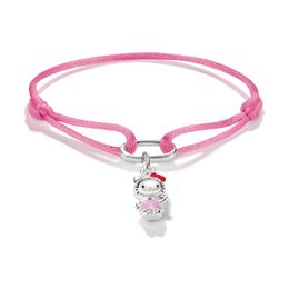 Thomas Sabo Damen Thomas Sabo Armband &raquo;Thomas Sabo Hello Kitty Stoffarmband rosa&laquo; Emaille pink 24, Metall Textil