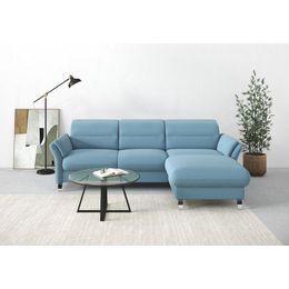 Sit & More sit&more Ecksofa &raquo;Grenoble L-Form mit Federkern&laquo; wahlweise mit Schlaffunktion, Bettkasten, Arm- und Kopfteilverstellung blau B/H/T: 251cm x 85cm x 