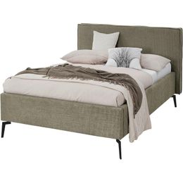 Meise M&ouml;bel meise.m&ouml;bel Polsterbett &raquo;Riva II&laquo; mit schwarzen Metallf&uuml;&szlig;en, wahlweise mit Bettkasten gr&uuml;n Liegefl&auml;che L&auml;nge B: 200cm x 140cm, Strukturstoff ohne 