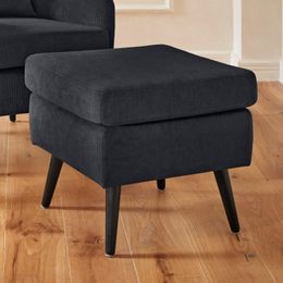 OTTO home Hocker &raquo;Salla&laquo; Bezug auch in Luxus-Microfaser in Teddyfelloptik schwarz Samtcord (92% Polyester 8% Polyamid);Struktur (100% Polyester);
