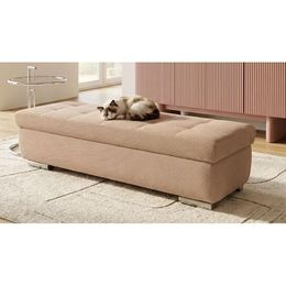 OTTO home Hocker &raquo;Tornby 161 cm breit&laquo; Gro&szlig;er Hocker mit Staufach 100% Polyester B/H/T: 161cm x 41cm x 60cm, Chenille-Optik