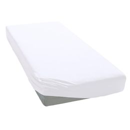 Elegante Spannbettlaken &raquo;Uni Zwirn-Jersey&laquo; aus hochwertigem Garn wei&szlig; Mako-Jersey, Obermaterial: 97% Baumwolle, 3% Elasthan 1 Stk., Mako-Jersey, 100x190-200 