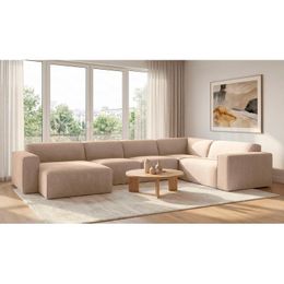 OTTO home Wohnlandschaft &raquo;Clayton Breite 371 cm, U-Form&laquo; in einem trendigen Cord-Bezug, verschiedene Kombinationen verf&uuml;gbar beige 100% Polyester B/H/