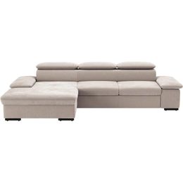 Sit & More sit&more Ecksofa &raquo;Alcudia L-Form&laquo; wahlweise mit Schlaffunktion grau 100% Polyester B/H/T: 286cm x 73cm x 174cm, Luxus-Microfaser Euphoria, Recamiere 
