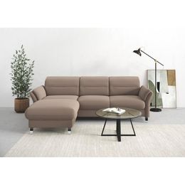 Sit & More sit&more Ecksofa &raquo;Grenoble L-Form mit Federkern&laquo; wahlweise mit Schlaffunktion, Bettkasten, Arm- und Kopfteilverstellung grau B/H/T: 251cm x 85cm x 