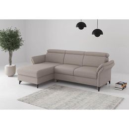 Sit & More sit&more Ecksofa &raquo;Glendale, L-Form&laquo; inkl. Kopfteilverstellung,wahlweise mit Vorziehsitz und Bettkasten beige 95% Polyester, 5% Polyamid B/H/T: 253cm x