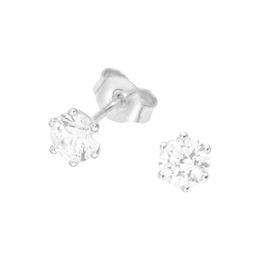 Firetti Damen Paar Ohrstecker &raquo;Schmuck Geschenk Gold 750 Ohrschmuck Solit&auml;r&laquo; mit Brillant - Krappenfassung wei&szlig; 3mm, 0,01 P2 = erkennbare Einschl&uuml;sse,