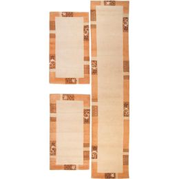 Theko Bettumrandung &raquo;Royal Ganges&laquo; H&ouml;he 13 mm 3 Stk. tlg. Bettvorleger, 3-teiliges L&auml;ufer-Set f&uuml;rs Schlafzimmer, 95% Wolle beige Obermaterial: 95% 