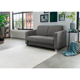 Home Affaire Ecksofa &raquo;Lazio modern und bequem, schmale Armlehnen, tolle Detailverarbeitung&laquo; mit 2 Einzelausz&uuml;gen als L&auml;ngsschl&auml;fer grau 100% Polyester
