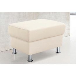 Trendmanufaktur Hocker &raquo;Rondo, Polsterhocker zur Serie, Breite 67 cm, F&uuml;&szlig;e chromfarben&laquo; Fu&szlig;hocker wahlweise mit Federkern, in verschiedenen Bez&uuml;gen 