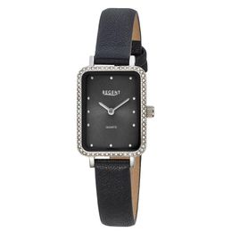 Regent Uhren Regent Damen Quarzuhr Armbanduhr, Damenuhr, Lederarmband, analog, Glassteine Einheitsgr&ouml;&szlig;e