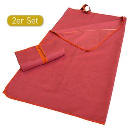 Dyckhoff Sporthandtuch &raquo;Mikrofaser Sporttuch&laquo; auch als 2er Set erh&auml;tlich rot Microfaser, Obermaterial: 90% Polyester, 10% Polyamid B/L: 80cmx180cm, 2 Stk., 