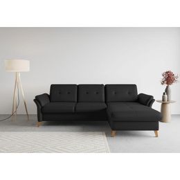 Sit & More sit&more Ecksofa &raquo;G&ouml;teborg&laquo; inkl. Sitztiefenverstellung, wahlweise mit Bettfunktion & Bettkasten grau B/H/T: 250cm x 90cm x 226cm, Luxus-Microfaser 