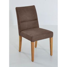 K+w Komfort & Wohnen K+W Komfort & Wohnen 4-Fu&szlig;stuhl &raquo;GOBY&laquo; () 4-Fu&szlig;-Holzstuhl in Wildeiche ge&ouml;lt, mit hochwertiger Polsterung braun B/H/T: 49cm x 66cm, Microfaser 785
