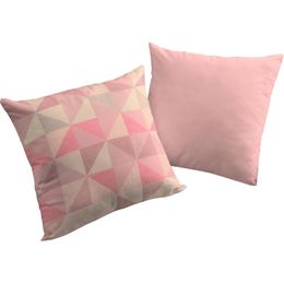 Adam Dekokissen &raquo;Bio Bel&laquo; Rei&szlig;verschluss, gemustert, Wendekissenh&uuml;lle ohne F&uuml;llung, 1 St&uuml;ck rosa Baumwolle B/L: 40cm x 40cm, 1 Stk.
