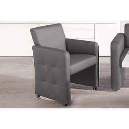 exxpo - sofa fashion Esszimmersessel &raquo;Barista, Loungesessel auf Rollen mit hoher Bodenfreiheit&laquo; Sessel Barista Clubsessel auf Rollen, schmale 