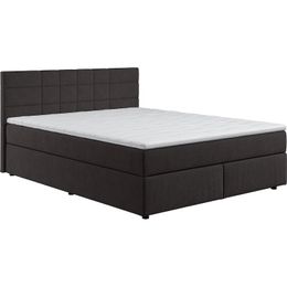 COTTA Boxbett &raquo;Nala&laquo; wahlweise mit Matratze und Topper erh&auml;ltlich schwarz 100% Polyester Struktur soft 7-Zonen-Tonnentaschen-Federkern-Partnermatratze