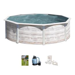 GRE Rundpool &raquo;Finlandia&laquo; H&ouml;he 120 cm, in versch. Gr&ouml;&szlig;en erh&auml;ltlich beige &Oslash;/B/H/L: 350cm x Breite x H&ouml;he 120cm x L&auml;nge, 10.100 l