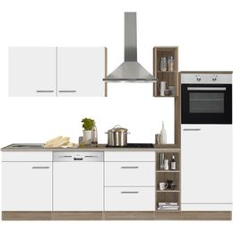 Optifit K&uuml;chenzeile &raquo;Kalmar&laquo; Breite 270 cm, wahlweise mit E-Ger&auml;ten, mit Arbeitsplatte wei&szlig; B/H/T: 270cm x 60cm, ohne E-Ger&auml;te