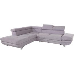 COTTA Ecksofa &raquo;Enterprise L-Form&laquo; mit Arm- & Kopfteilverstellung, wahlweise mit Schlaffunktion grau Struktur (100% Polyester );Chenille (90% Polyester