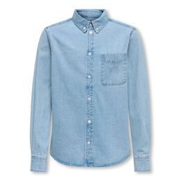 Only & Sons Junior Button Up Shirt 'OSJOrson' boy size 164 Blue denim