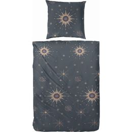 Primera Bettw&auml;sche &raquo;Mako-Satin Bettw&auml;sche "Ancient Moon"&laquo; 2 Stk. Mit modernen Mondsymbolen schwarz Mako-Satin, Obermaterial: 100% Baumwolle B/L: 135cm x 200cm