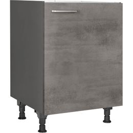 Nobilia Sp&uuml;lenschrank &raquo;"Riva", Ausrichtung w&auml;hlbar, vormontiert, in den Breiten&laquo; 45 und 60 cm, mit h&ouml;henverstellbaren Sockelf&uuml;&szlig;en grau B/H/T: 60cm x 
