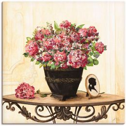 Artland Leinwandbild &raquo;Bouquet von roten Hortensien&laquo; Arrangements 1 Stk. tlg. auf Holzrahmen gespannt beige Leinwand B/H/T: 70cm x 70cm, Leinwandbild 