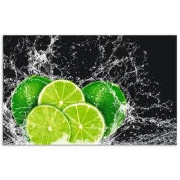 Artland K&uuml;chenr&uuml;ckwand &raquo;Limone mit Spritzwasser&laquo; Alu Spritzschutz mit Klebeband, einfache Montage gr&uuml;n Aluminium B/H: 80cm x 50cm