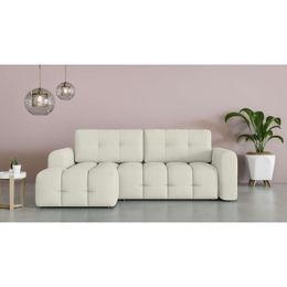 OTTO home Ecksofa &raquo;Manilla, wahlweise mit Bettfunktion, B/T/H 265/170/91 cm&laquo; L-Form mit Recamiere rechts/links bestellbar, Wellenunterfederung beige 
