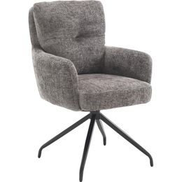 Home Affaire Esszimmerstuhl &raquo;Valldemossa&laquo; (Set) 2 Stk.pflegeleichter Boucle Bezug, mit schwarzen Metallbeinen, Breite 60 cm grau B/H/T: 60cm x 92cm x 