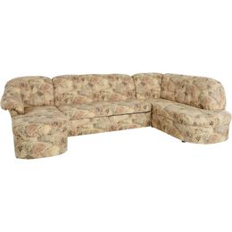 DOMO collection Wohnlandschaft &raquo;Pegnitz, zeitlos&modern, elegante R&uuml;ckensteppung, Breite 292cm, U-Form&laquo; wahlweise mit Bettfunktion beige 100% 