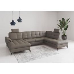 Sit & More sit&more Wohnlandschaft &raquo;Zora&laquo; B/H/T: 212cm, NaturLEDER Stoff,mega-Recamiere links,mit Bett,mit Bettkasten