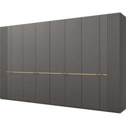 Musterring Kleiderschrank &raquo;Isabelle&laquo; Lamellen in Korpusfarbe, Griffe in schwarz, versch. Gr&ouml;&szlig;en und Farben grau Hartfaserplatte, Holzwerkstoff Graphit-Dekor, B/H