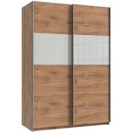 wimex Schwebet&uuml;renschrank &raquo;Bramfeld Kleiderschrank&laquo; mit Glaselementen und zus&auml;tzlichen Einlegeb&ouml;den braun B/H/T: 135cm x 198cm x 64cm, T&uuml;ren: 2 Stk.