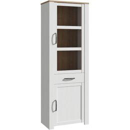FORTE Highboard &raquo;Bohol, Vitrine, 1 Glast&uuml;re,1 SK, 1 T&uuml;re&laquo; B/H/T 71,7/205,4/42 cm Beleuchtung optional bestellbar Glas, Spanplatte B/H/T: 71,7cm x 